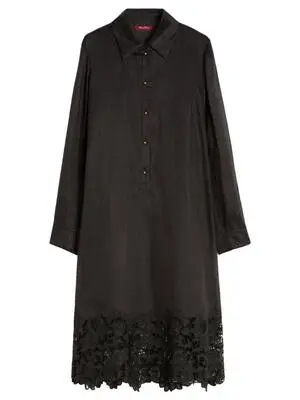 Max Mara Lace Panel Midi Dress - Black