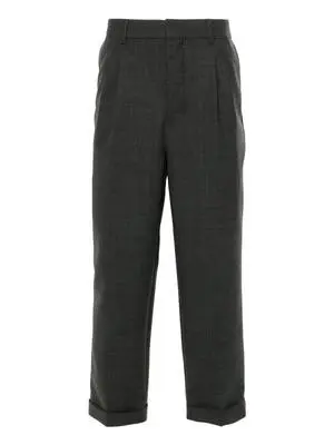 Ami Pleated Tapered-leg Trousers - Black