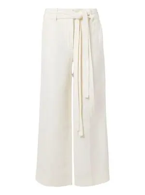 Proenza Schouler Belted Wide-leg Crepe Pants - Off White