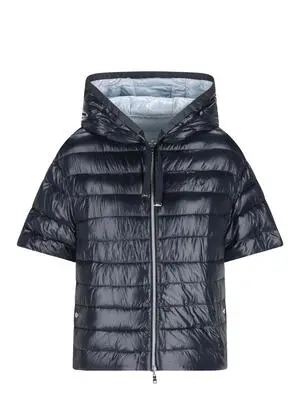 Herno Zip-up Drawstring Reversible Quilted Jacket - Black