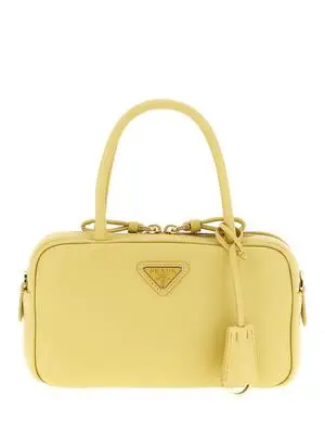 Prada Bauletto Logo Handbag - Vanilla