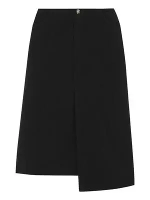 Proenza Schouler Asymmetrical Wool Midi Skirt - Black