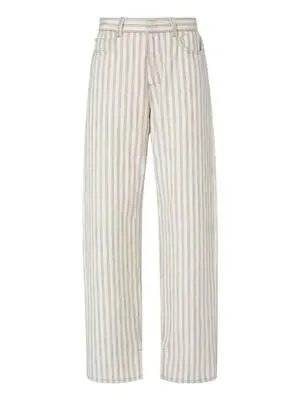 FENDI Fendi Striped High Waist Wide Leg Jeans