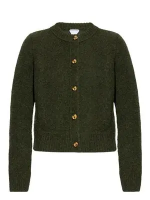 Bottega Veneta Wool Bouclé Cardigan - Green