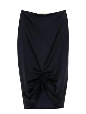 Valentino Garavani Ruched Midi Skirt - Black