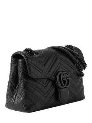 Gucci Matelassé Chain Shoulder Bag - Black