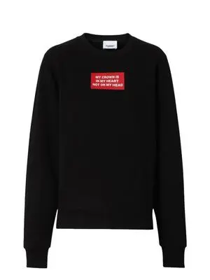 Burberry Round-neck Long-sleeve Hoodie - Black