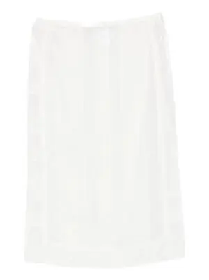 LOW CLASSIC Layered Midi Skirt With Slits - White