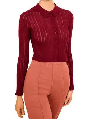 Ulla Johnson Lottie Knit Cardigan - Wine Red