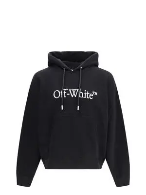 Off-White Oversized Hoodie With Big Logo - Black