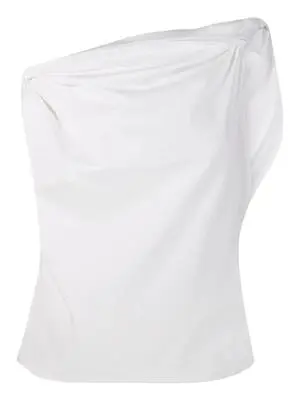 RÓHE Draped One-shoulder Top - White