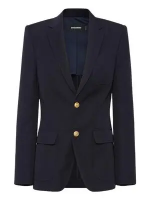 Dsquared2 Single-breasted Blazer With Notched Lapels - Blue