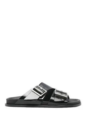 ALOHAS Buckled Flat Sandals - Black