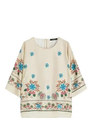 Max Mara Samba Floral Print Blouse - Ivory