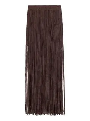 ALYSI Alysi Maxi Skirt With Fringe Detail