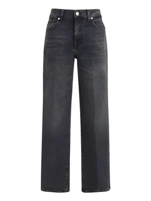 7 For All Mankind Stovepipe Straight Jeans - Black