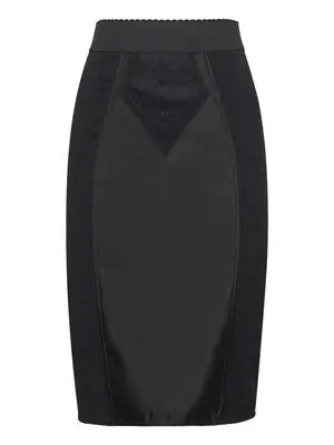 Dolce & Gabbana Lace Panel Midi Skirt - Black