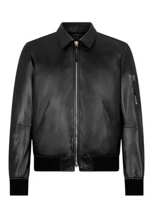 TOM FORD Leather Bomber Jacket - Black