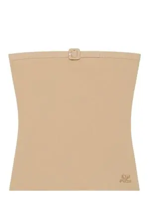COURREGES Buckle Knit Bustier Top - Dune
