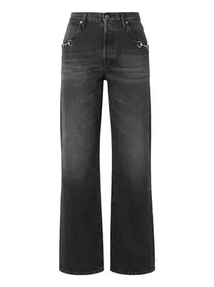 Gucci Horsebit Detail Bootcut Jeans - Dark Gray