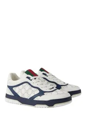 Gucci Gucci Interlocking G Web Tag Sneakers White And Deep Blue