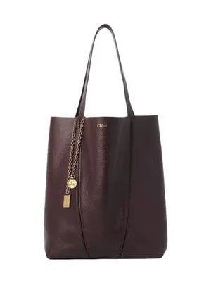 Chloé Spin Charm Detailed Tote Bag - Perfect Plum Color