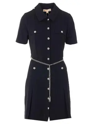 Michael Kors Chain-linked Shirt Dress - Black