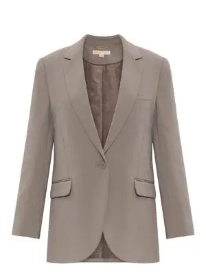 Michael Kors Single-breasted Crepe Blazer - Gray