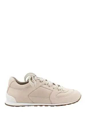 Brunello Cucinelli Brunello Cucinelli Panelled Lace-Up Low-Top Sneakers Nude