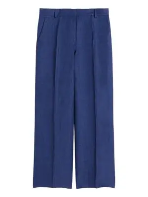 Max Mara Malizia Linen High-waisted Trousers - Blue