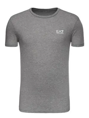 EA7 Logo Round-necked T-shirt - Gray