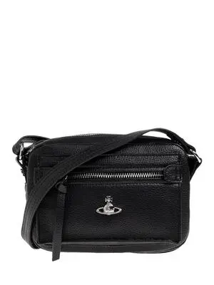 VIVIENNE WESTWOOD Hannah Logo Detailed Zipped Shoulder Bag - Black