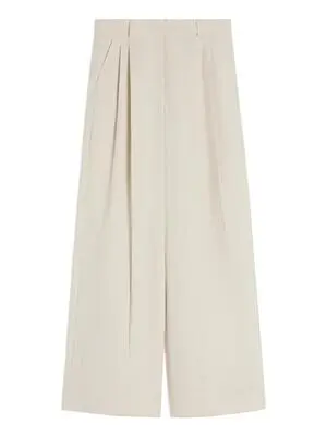Max Mara Weekend Max Mara Veliero Pleated Wide-Leg Trousers Beige