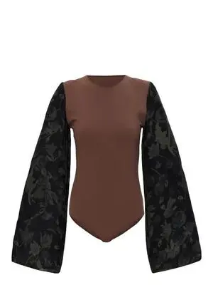 MAISON MARGIELA Maison Margiela Flared Sleeve Bodysuit With Floral Print