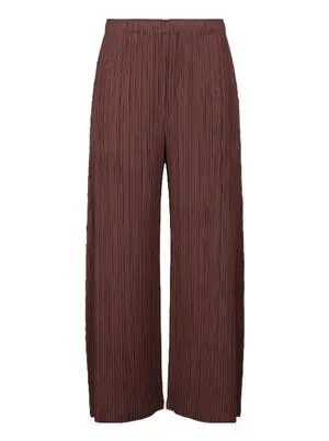 PLEATS PLEASE BY ISSEY MIYAKE Wide Leg Pleated Trousers - Wine Red