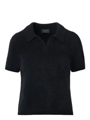 RAG  BONE Rag & Bone Jada Brushed Cashmere Polo - Black