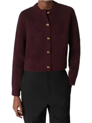 Bottega Veneta Wool Bouclé Cardigan - Mixed Ox-red