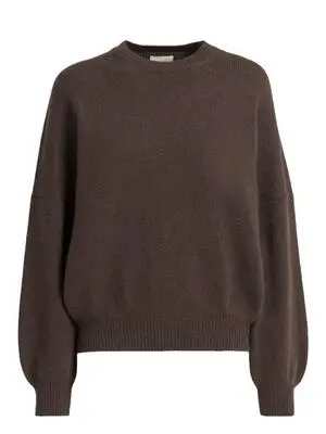 Khaite Margaux Cashmere Crewneck Sweater With Ribbed Trim - Black