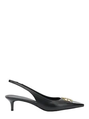 Tory Burch Logo Slingback Pointed-toe High-heeled Pumps - Black