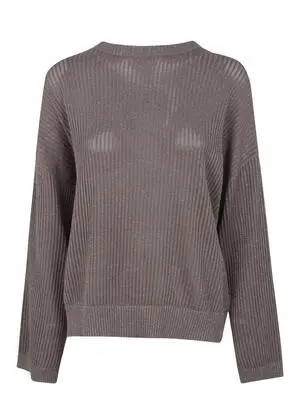 Brunello Cucinelli Long Sleeved Crewneck Jumper - Gray