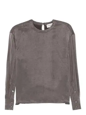 Officine Générale Rimy Buttoned Long-sleeve Top - Anthracite