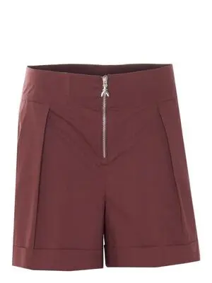 Patrizia Pepe Pleated Zip-front Shorts - Red