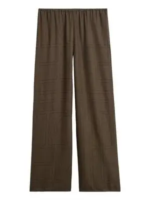 TOTEME Totême Monogram Wide-Leg Pants Dark Brown