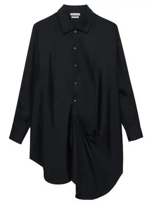 J.W.ANDERSON Tuxedo Drape Silk Dress - Black