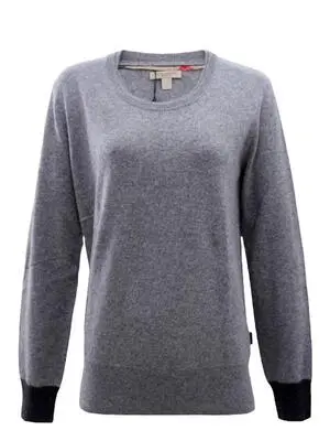 Burberry Round Neck Cashmere Sweater - Gray