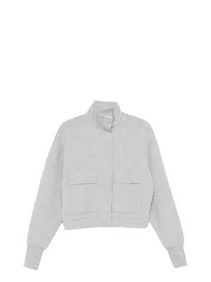 Patrizia Pepe High Neck Zip-up Sweatshirt - Grey