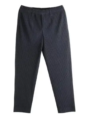 Issey Miyake Homme Plissé Pleated Straight Leg Trousers - Black