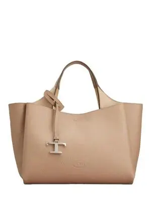 TOD'S Tod's Mini Top Handle Bag With Logo Plaque Natural Color