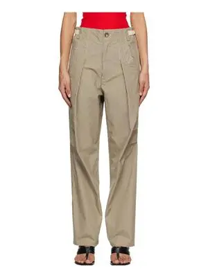 Isabel Marant Étoile Striped Pleated Trousers - Nude