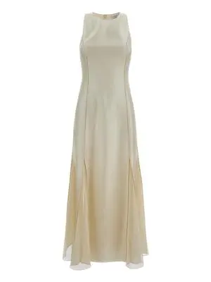 Loulou De Saison Irka Mesh Panel A-line Dress - Ivory